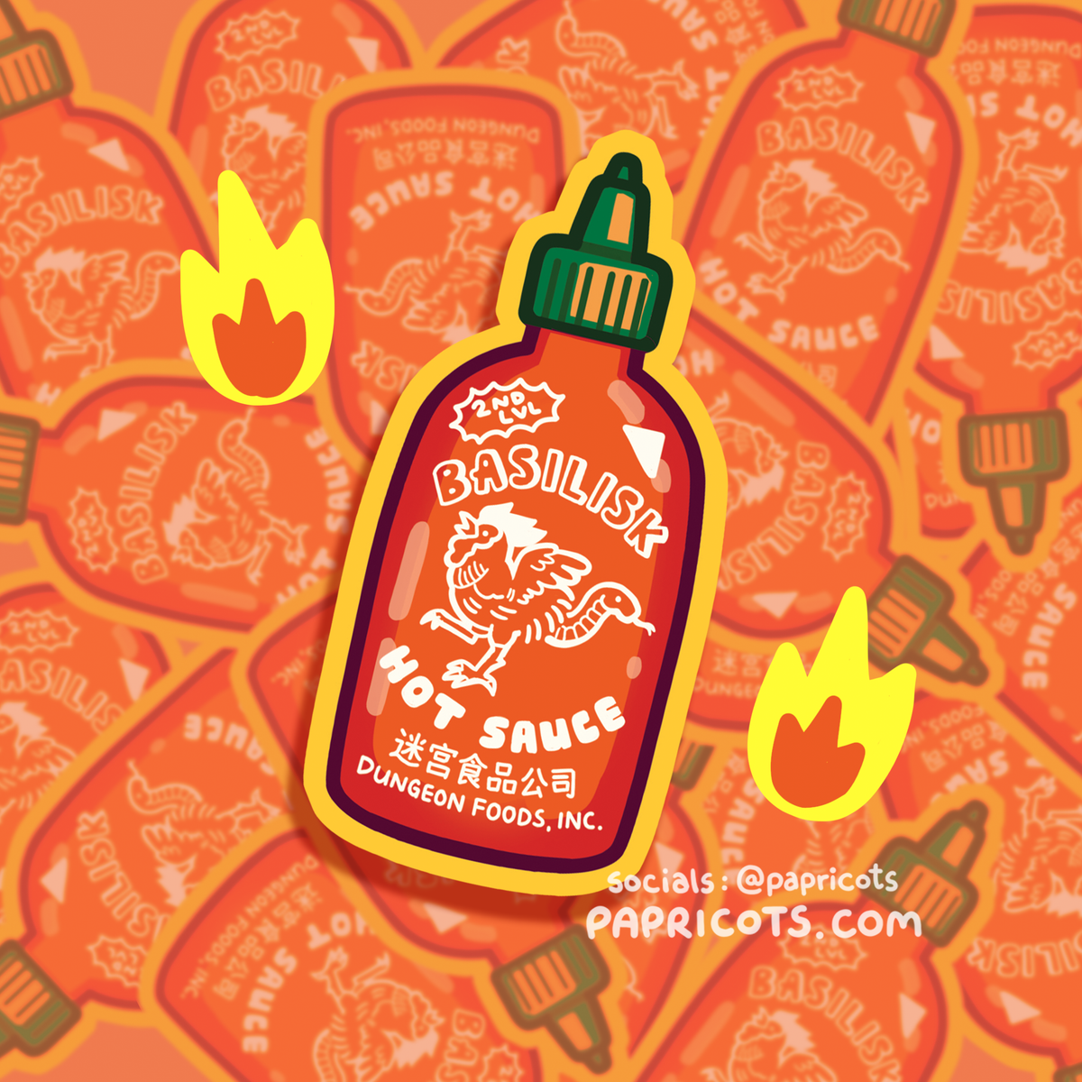 Basilisk Hot Sauce Vinyl Sticker – PAPRICOTS