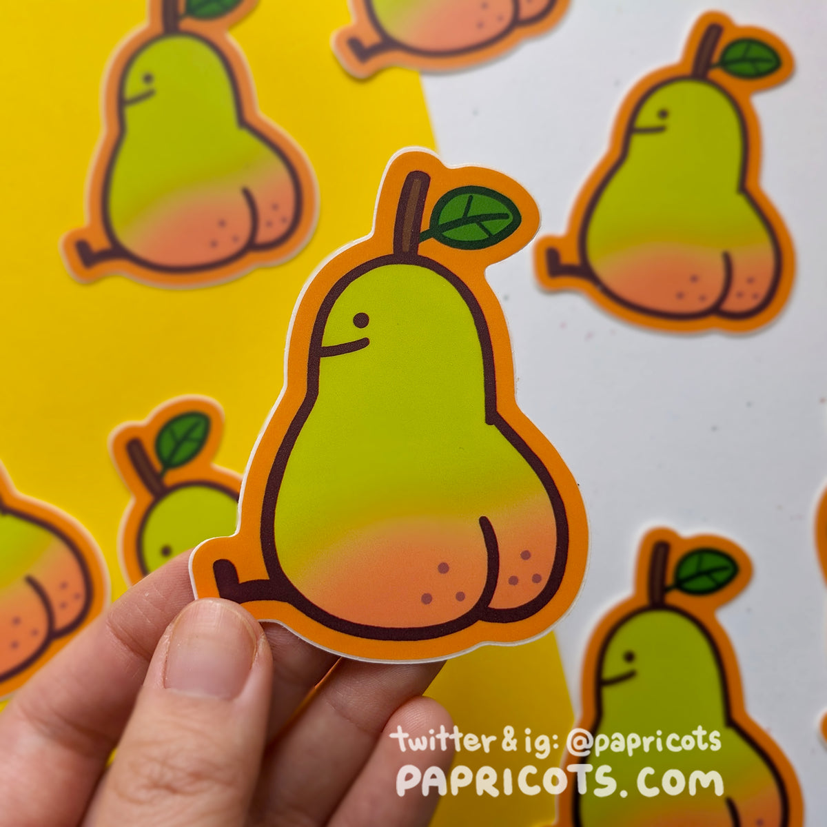 Pear Booty Vinyl Sticker – PAPRICOTS